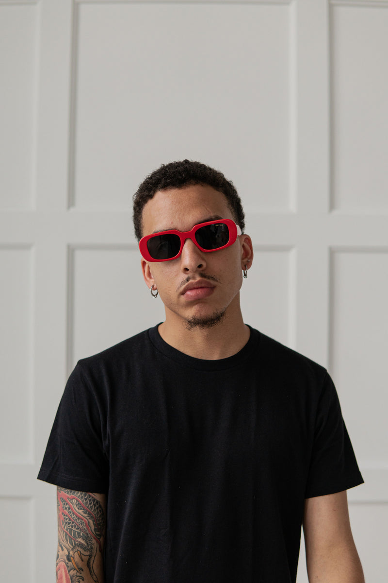 Trendy Rebel Glasses Red Black Lens – Bay Ice
